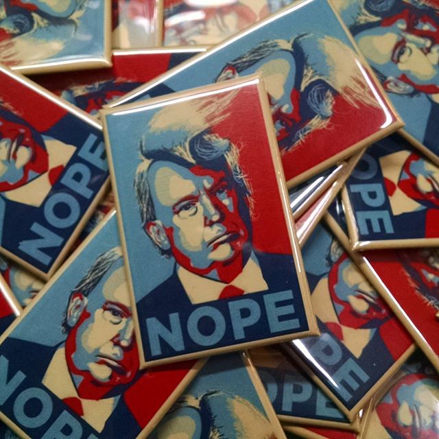 Small Vertical Custom Rectangle Button with Pinback- Just Buttons